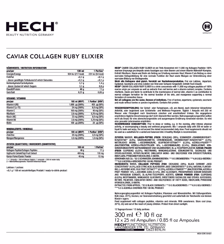 Hech® Caviar Collagen Ruby Elixier | MW Derma Solutions